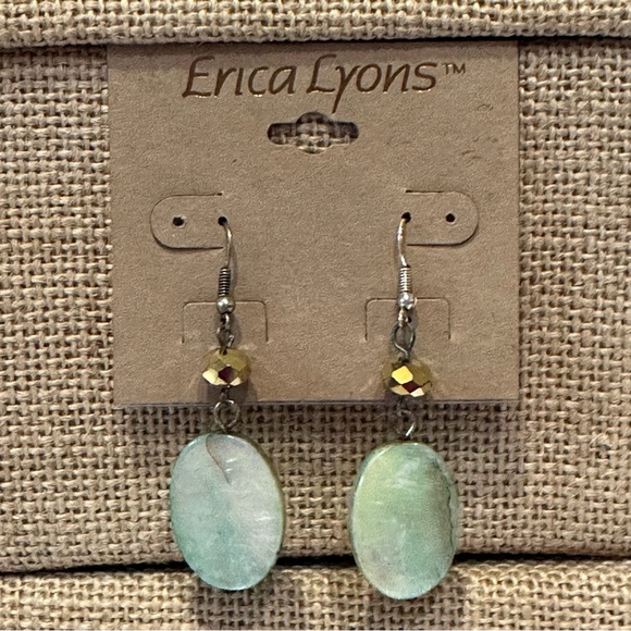 Erica Lyons | Jewelry | Nwt Erica Lyons Earrings Oval Iridescent Shell ...